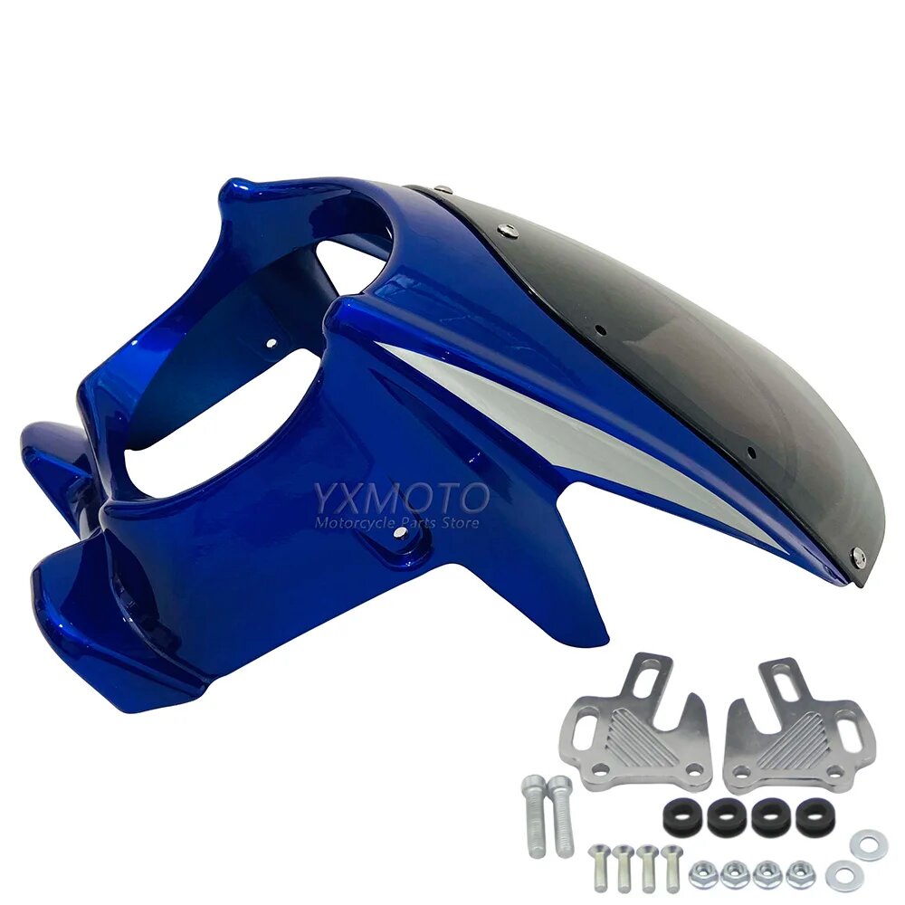Мотоциклетный 7-дюймовый кожух для передней фары, Верхний обтекатель для CB400 Синий, As shown 4