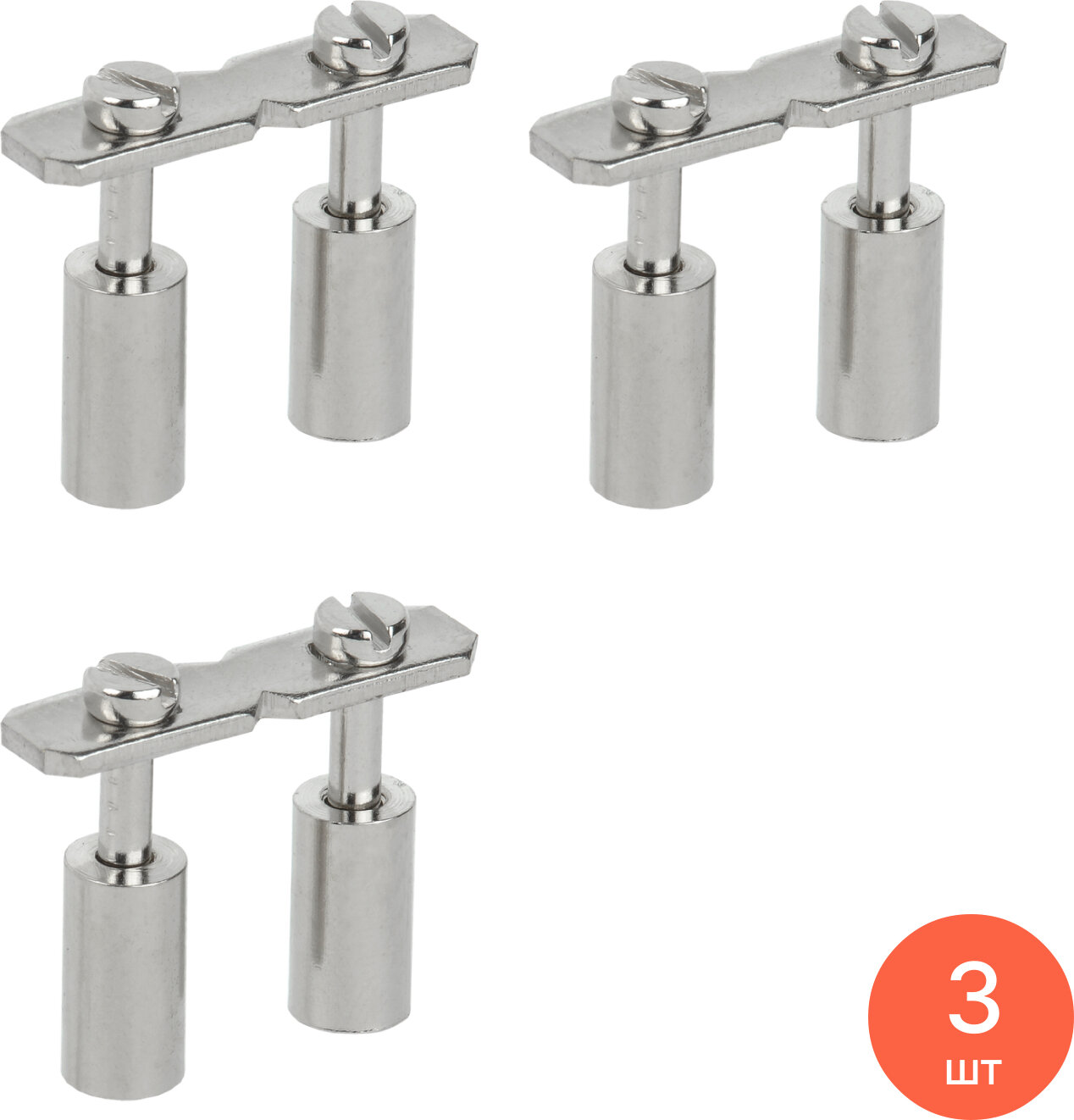 Перемычка для клеммной колодки IEK / ИЭК для КВИ-16мм2, центральная, 2PIN, 85А, 800В / электрика (комплект из 3 шт)