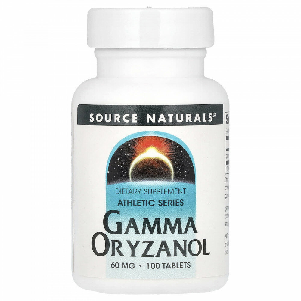 Source Naturals, Athletic Series, гамма оризанол, 60 мг, 100 таблеток