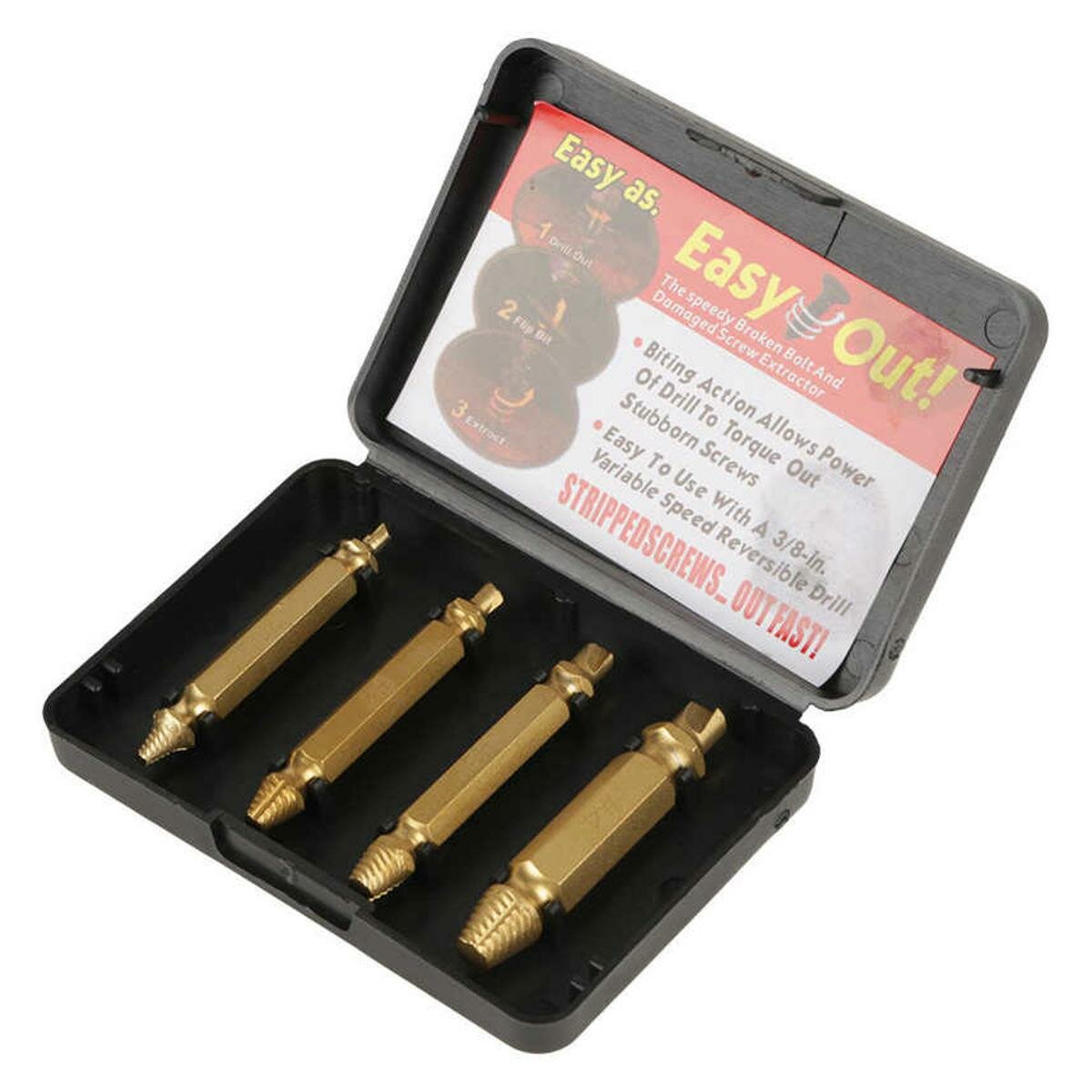 Инструмент для удаления винтов 4 шт./комплект двухсторонний экстрактор поврежденных шпилек болтов комплект Easy Out замена для электродрели