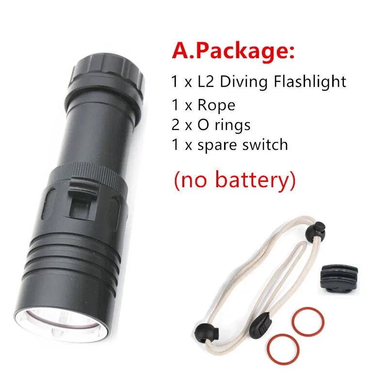 AEFJ Водонепроницаемый фонарик L2 желтый белый Yellow Light, A Package