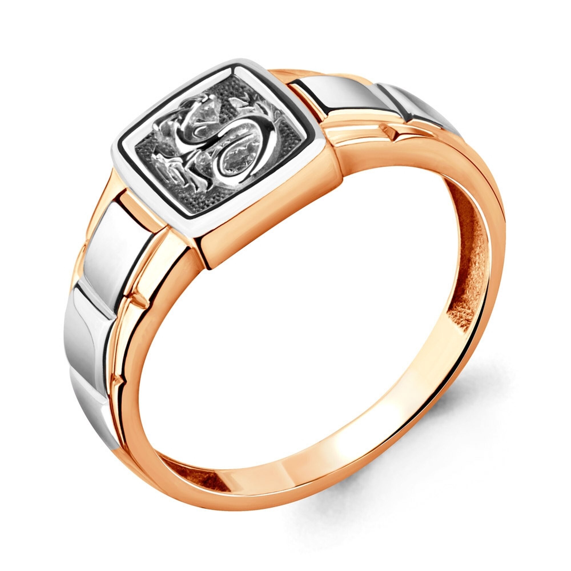 Печатка, серебро, 925 проба, золочение