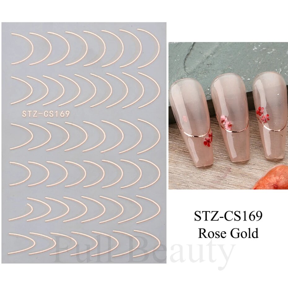 Наклейки для ногтей 3D Rose Gold STZ-CS169