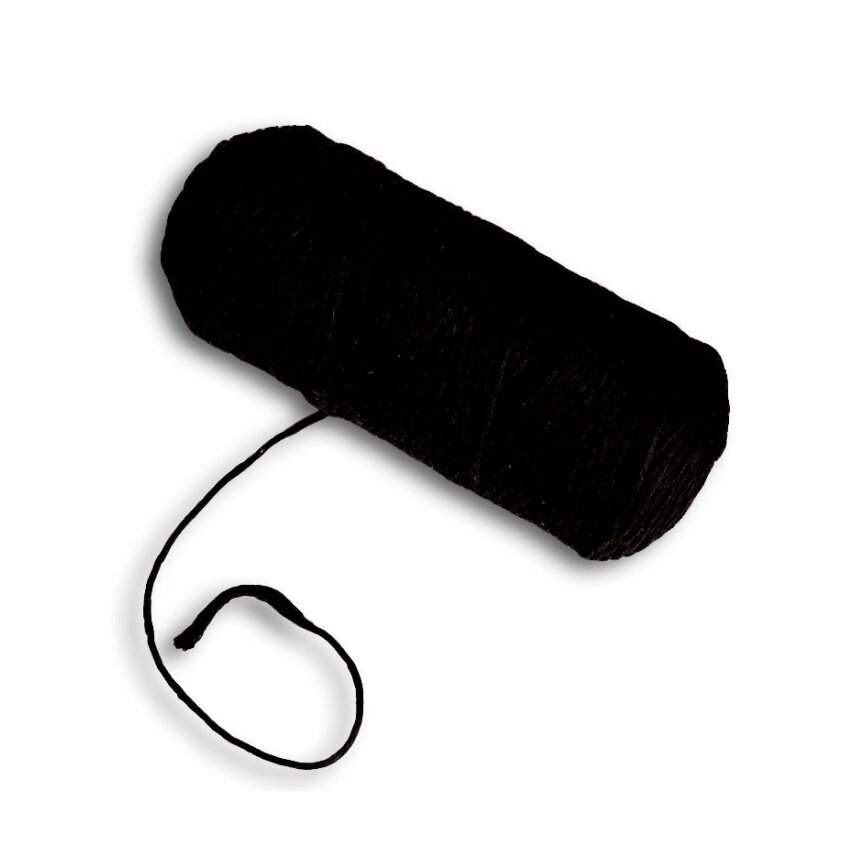 Шпагат хлопковый Osttex крученый 5 мм, черный 100 м, для макраме