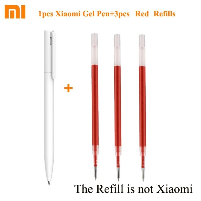 Гелевая ручка Xiaomi Mijia MJZXB01WC белая 0.5 мм Белый, 1pen with 3red ink