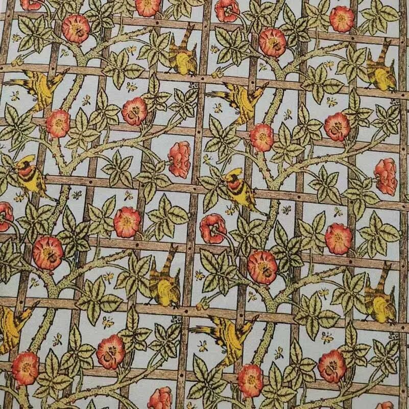 FABRICONFIRE Моррис ткань хлопок клубника вор птицы 0.5 м R 21
