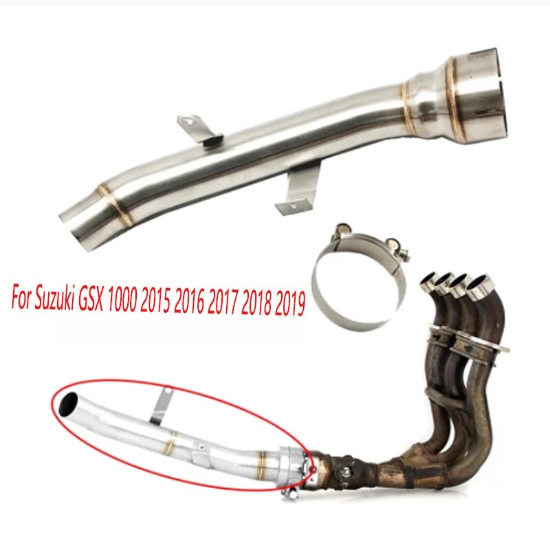 Для Suzuki GSX-S1000 S1000F GSXS1000 GSXS1000F 2015 2016 2017 2018 2019 из нержавеющей стали для выхлопной системы мотоцикла, Соединительная труба