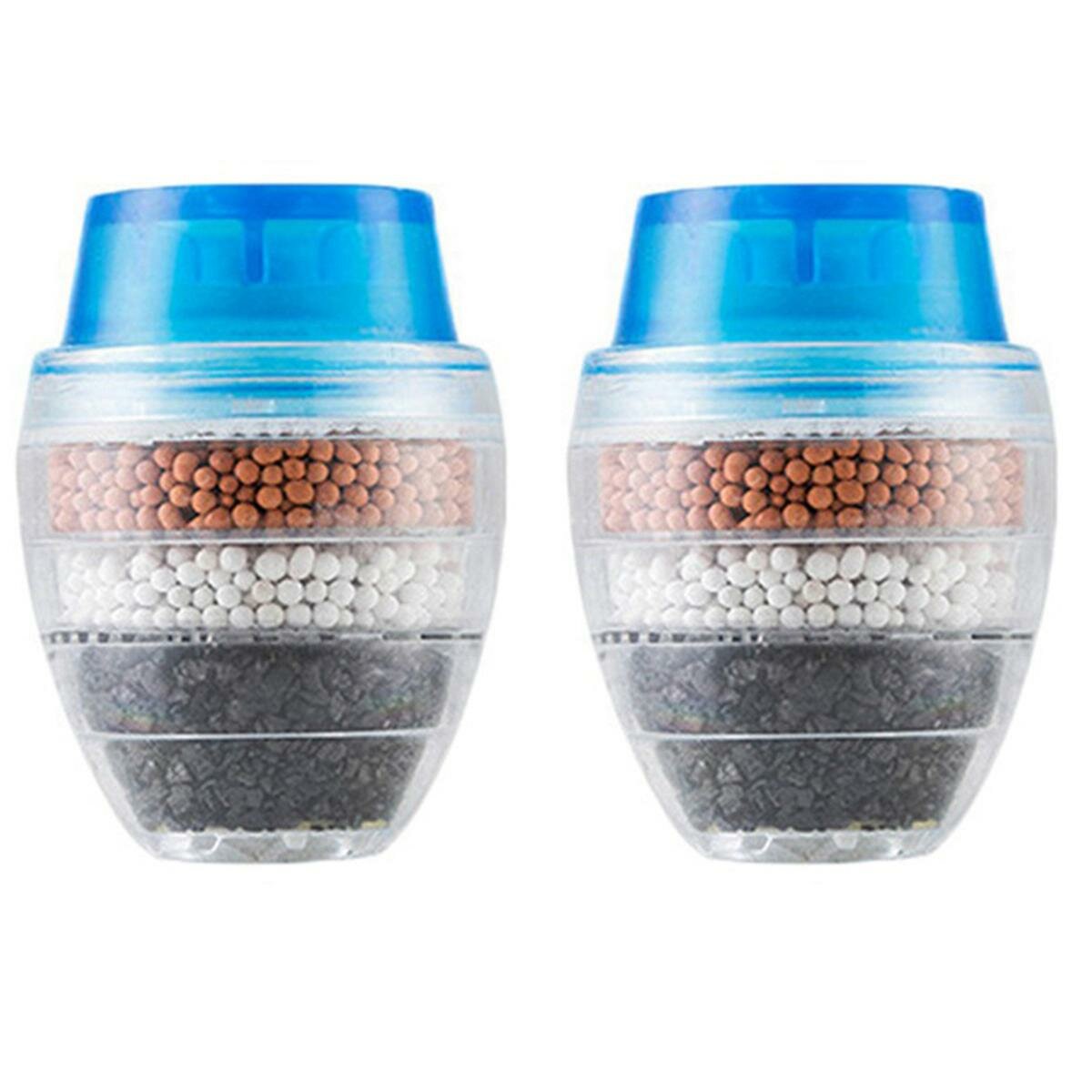 XHHDQES 2X активированный фильтр для крана Caon, насадка для крана, фильтр для воды, кухонный кран, 5 слоев, фильтр-очиститель для домашнего использования (синий)