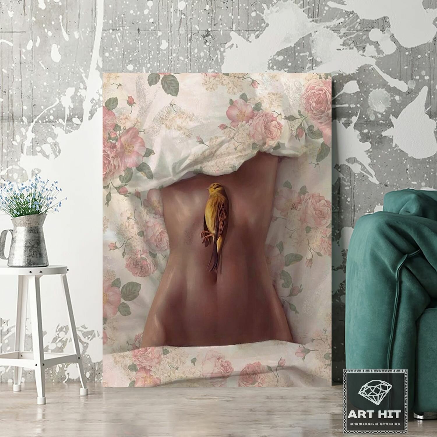 Картина ВсеКартины. тут "Голая девушка", поп-арт, на подрамнике, хлопок, 20x30 см