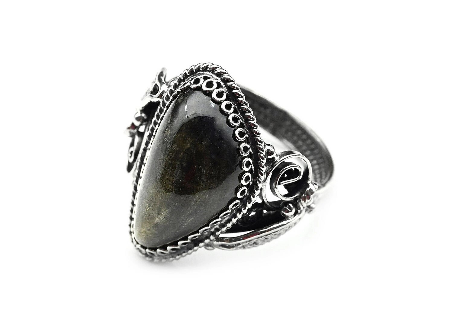 Кольцо, обсидиан