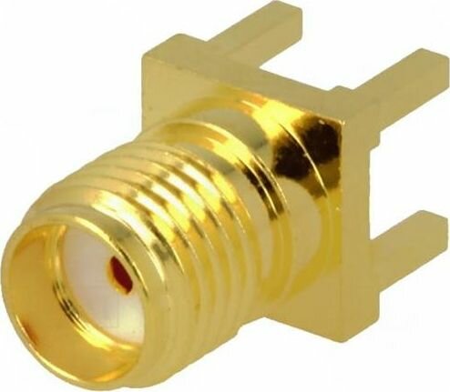 Разъем AMPHENOL SMA6251A1-3GT50G-50 Гнездо SMA "мама" прямой 50Ом THT на PCB тефлон позолота 1 шт