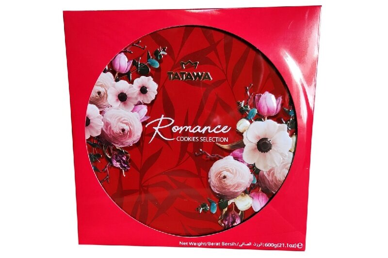 Печенье TATAWA сдобное, шоколадная крошка, ананас "Романс" (Romance) /жесть-картон/ 600г