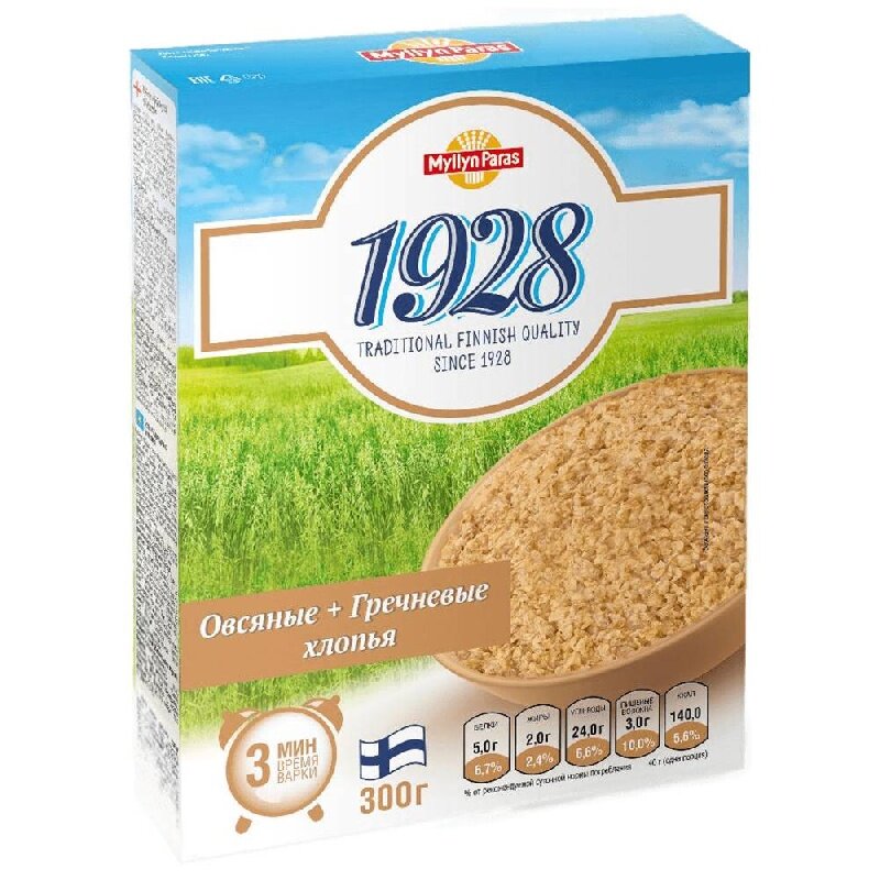 Хлопья MYLLYN PARAS 1928 (МП06) Овсяные+Гречневые 300г
