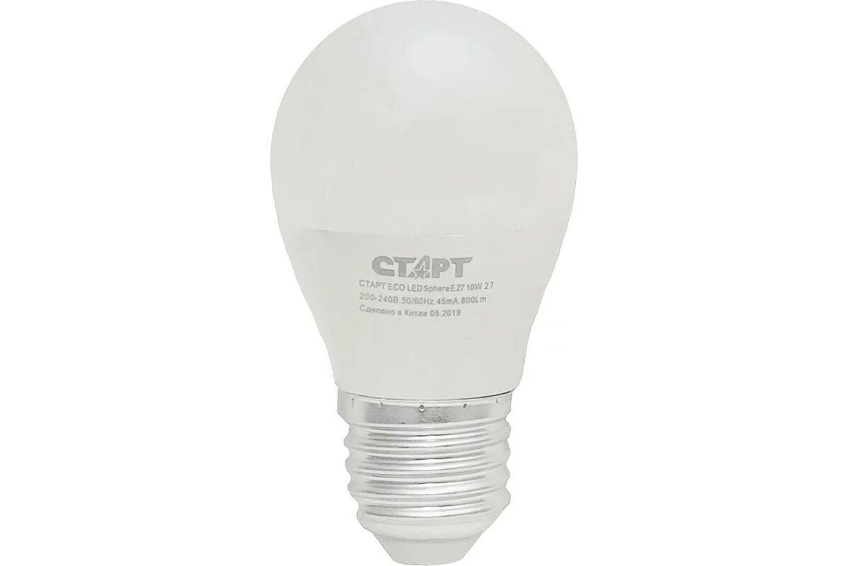 Старт Светодиодная лампа в колбе лон ECO LEDSphereE27 10W теплый свет FP ECO LEDSphereE27 10W 30 FP старт ECO LEDSphereE27 10*W 30 FP