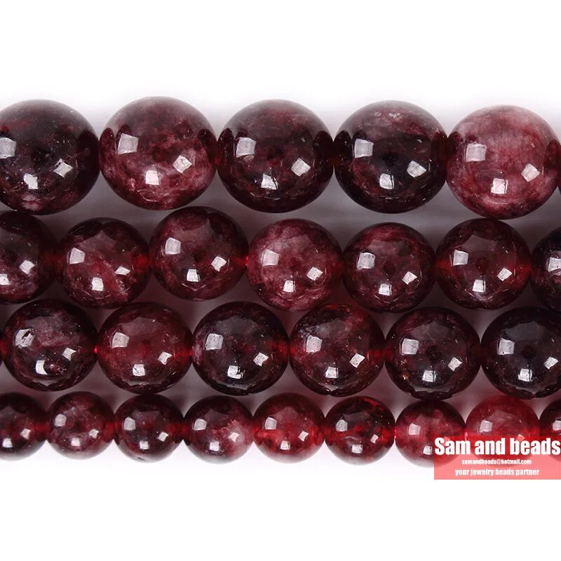 MOON BEADS Гранатовые кварцевые бусины темно-красные 4/6/8/10 мм 6mm (approx 62pcs)