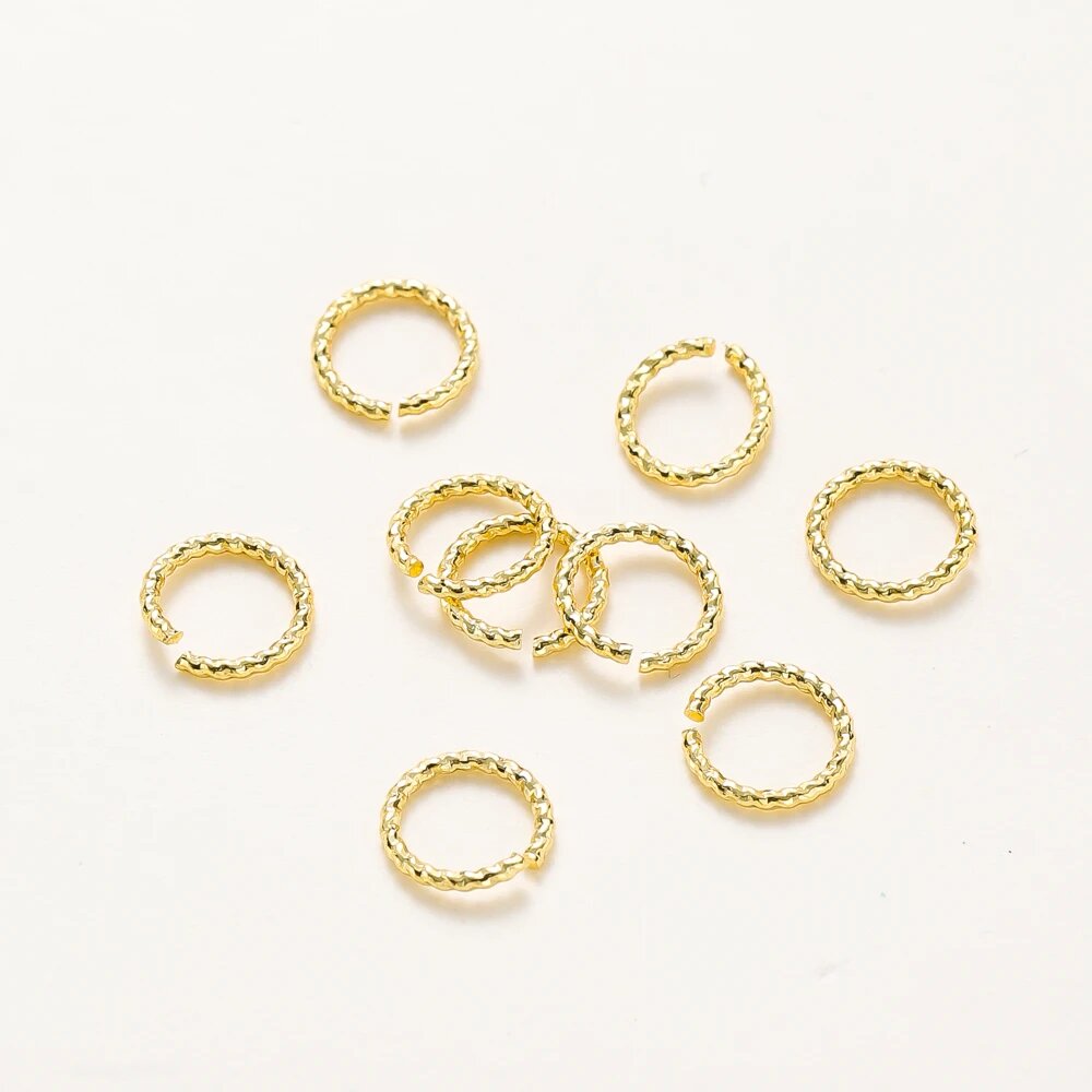 50 шт. Золотопокрытые латунные кольца St.kunkka 4-12 мм 1.0x8mm, 18K Gold