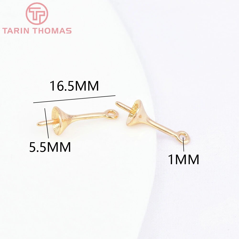 Латунные полубулавки 24K золото, 16x3,5 мм, 20 шт. 7117-16.5x5.5MM