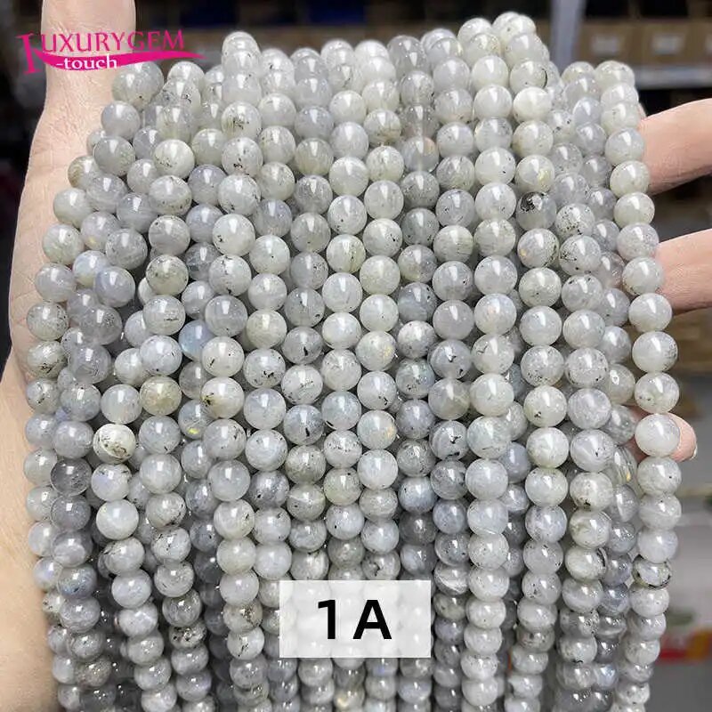 Лунный камень бусины серые IUXURYGEM-TOUCH 6mm approx 60Pcs, 1A Beads