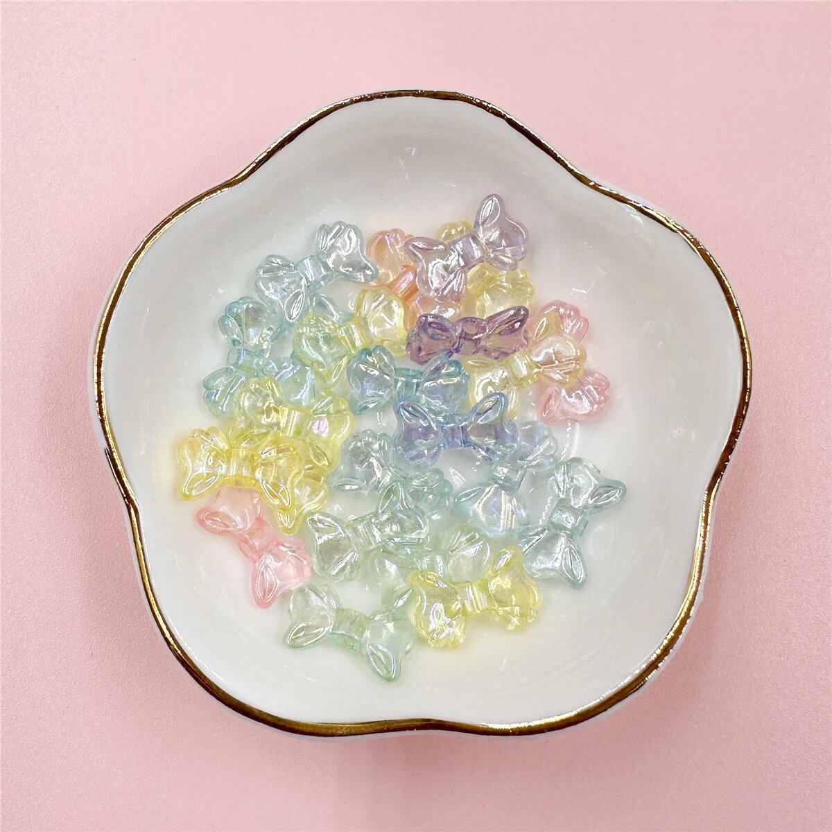 Прозрачные бусины с бантом Multicolor, 30 шт.