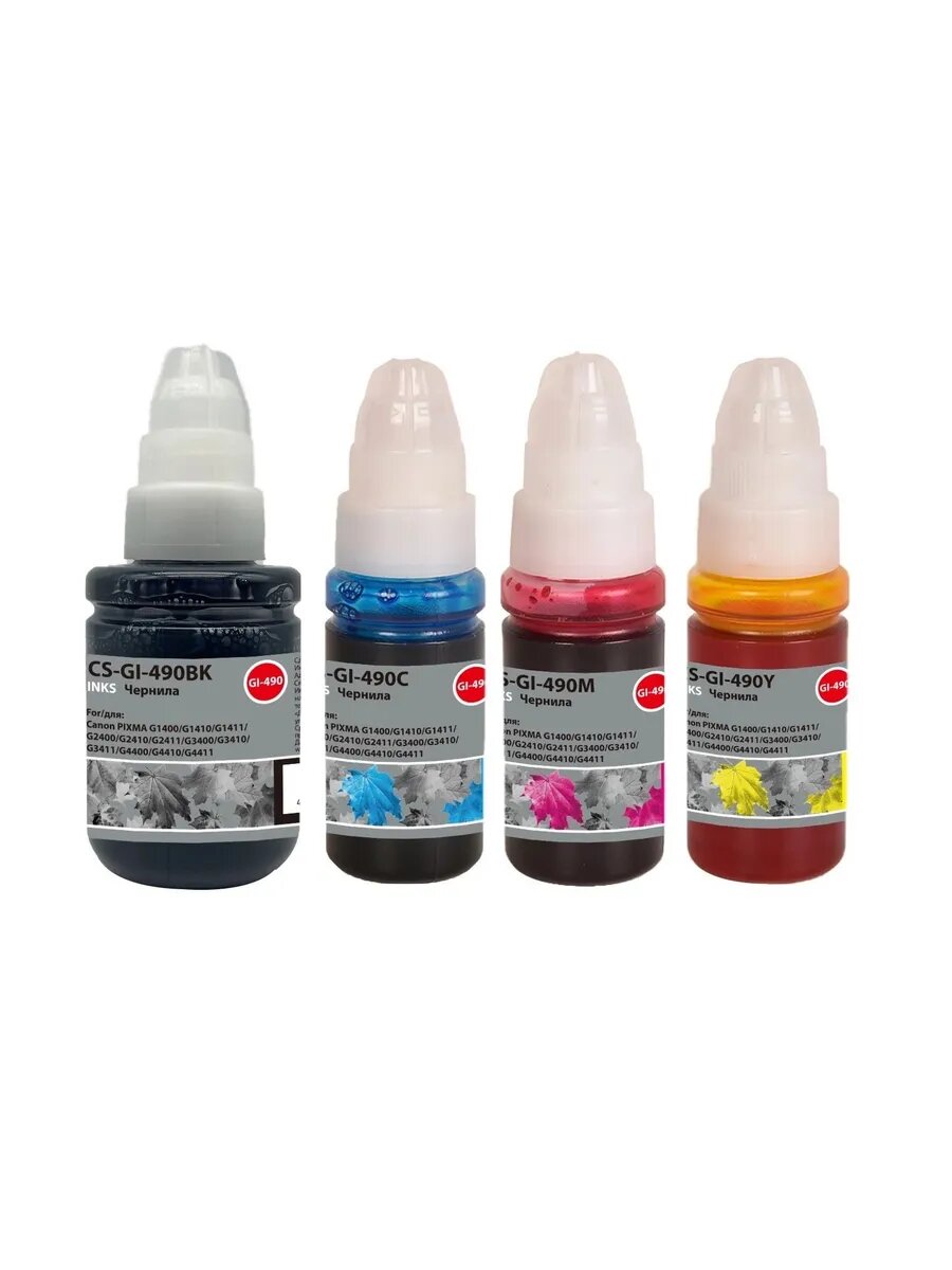 Чернила Cactus CS-GI-490SET (1х135 мл, 3х70 мл) набор 4x345мл