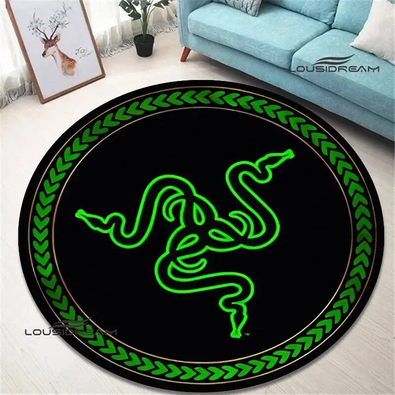 Круглый ковер Razer 120x120 см, изумрудный