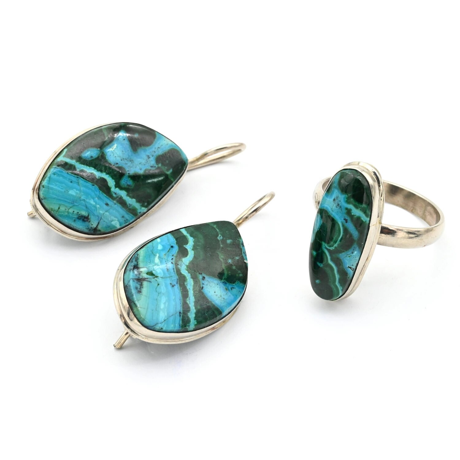 Комплект бижутерии, хризоколла