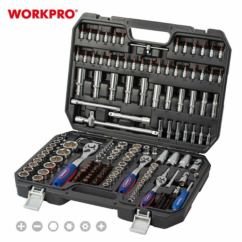 Набор инструментов для механиков 1/4" 3/8" 1/2" 172шт WORKPRO