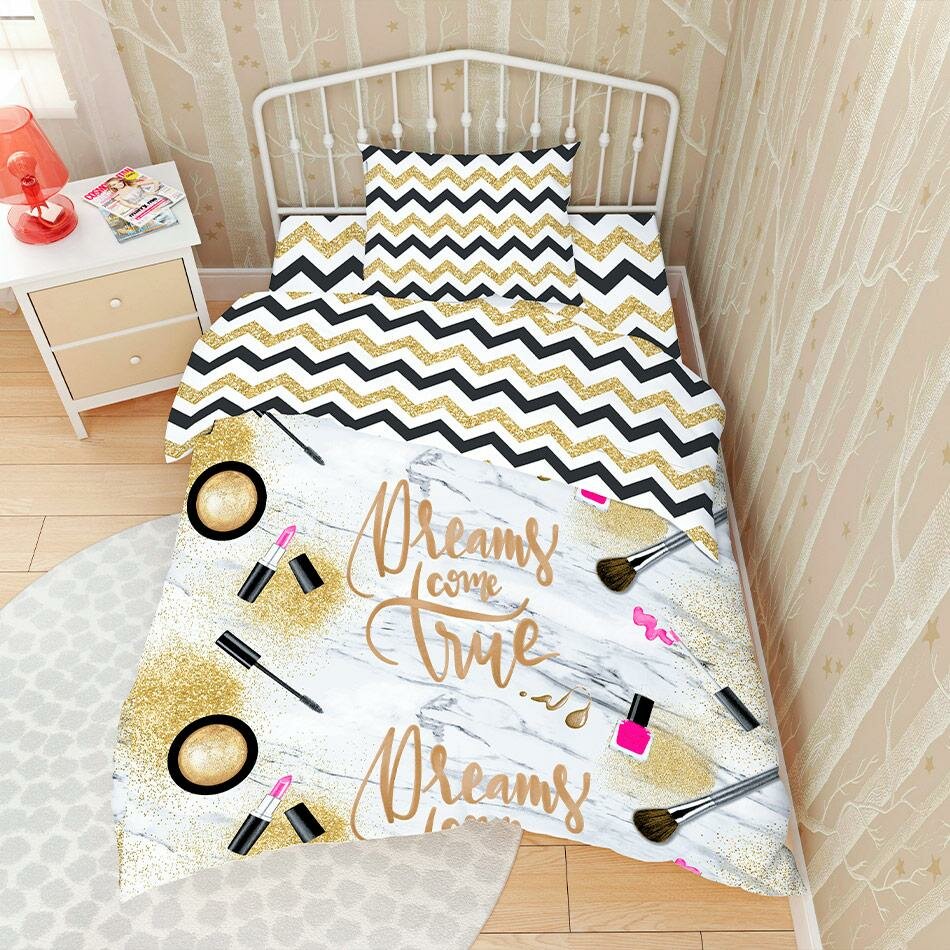 КПБ Василёк Тинейджер поплин 10260/1 Косметика твой стиль 1,5 спальный наволочка 1*70*70 для детей и подростков