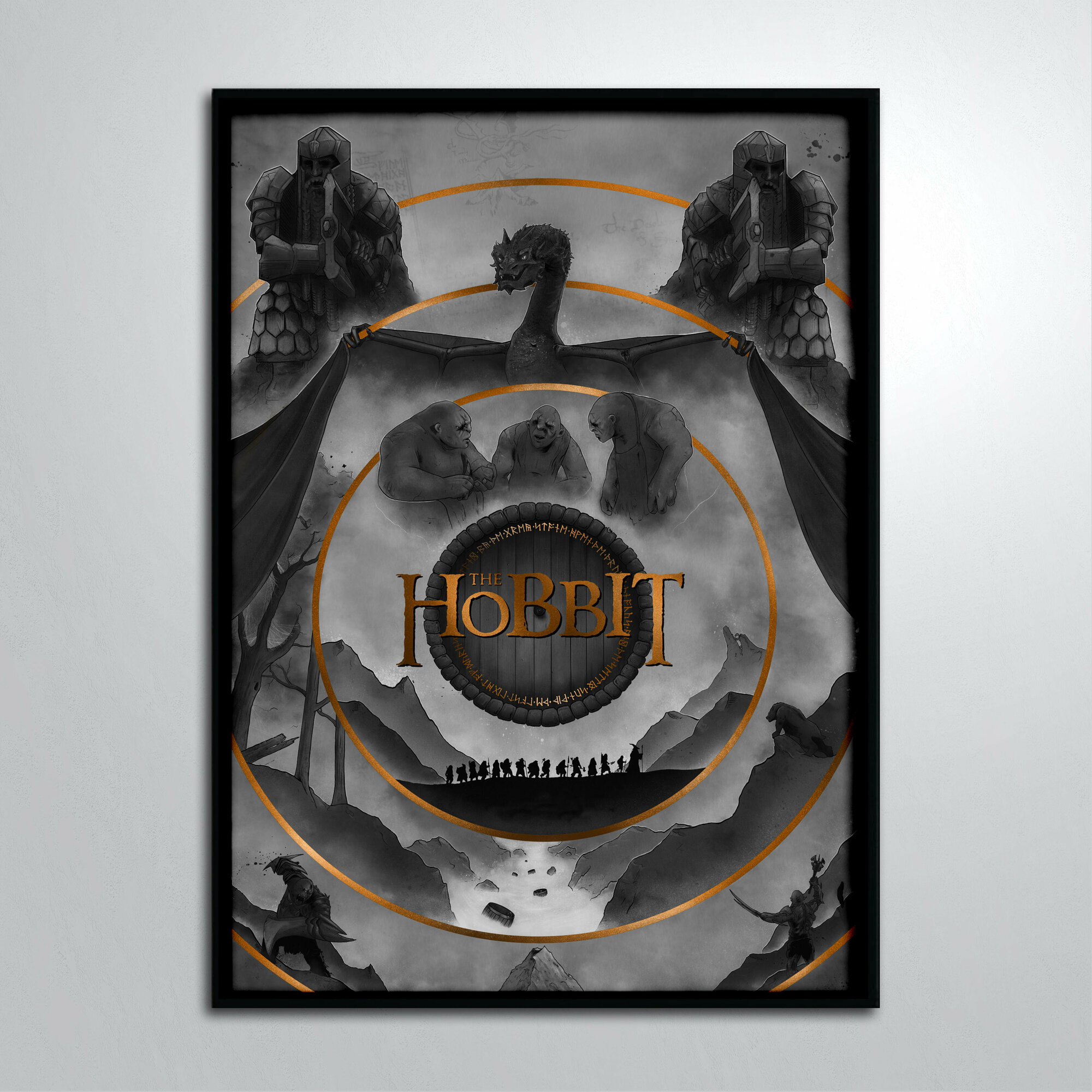 Постер без рамы/ Хббит Графика 50х70 см