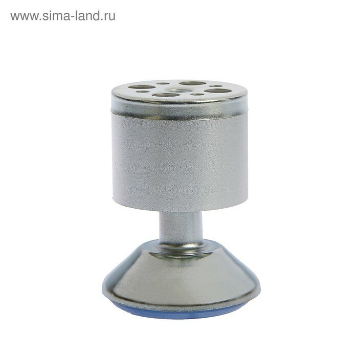 Опора мебельная, регулируемая, алюминиевая, d=50 мм, h=80 мм, цвет матовый хром, 4 шт.