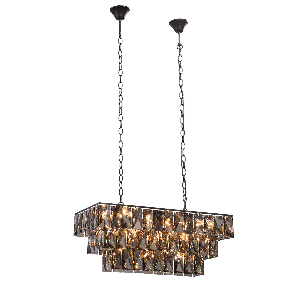 Люстра подвесная Vitaluce V5268-1/23, 23 лампы, E14 макс. 40Вт, 69м2, цвет чёрный матовый. %Распродажа!%