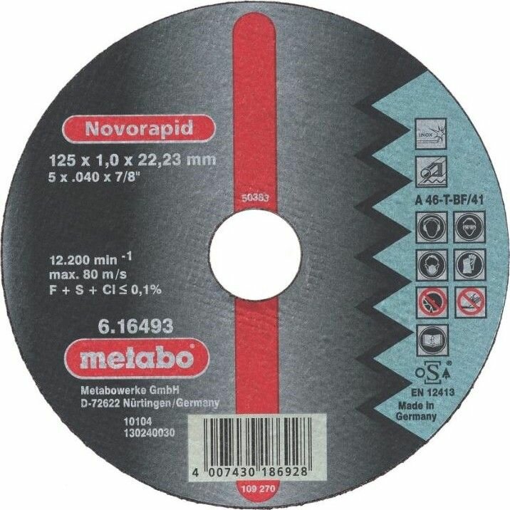 Metabo Круг отр нерж Novorapid 180x1,5x22,23 Inox