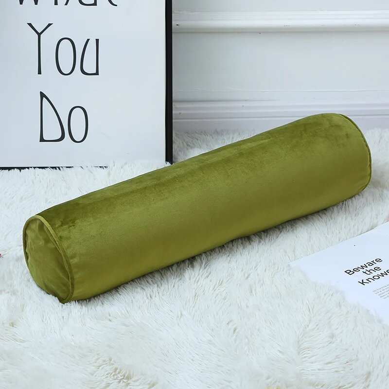 Мягкая бархатная цилиндрическая наволочка для гостиной, круглая наволочка с подкладкой, 20x120cm, 15