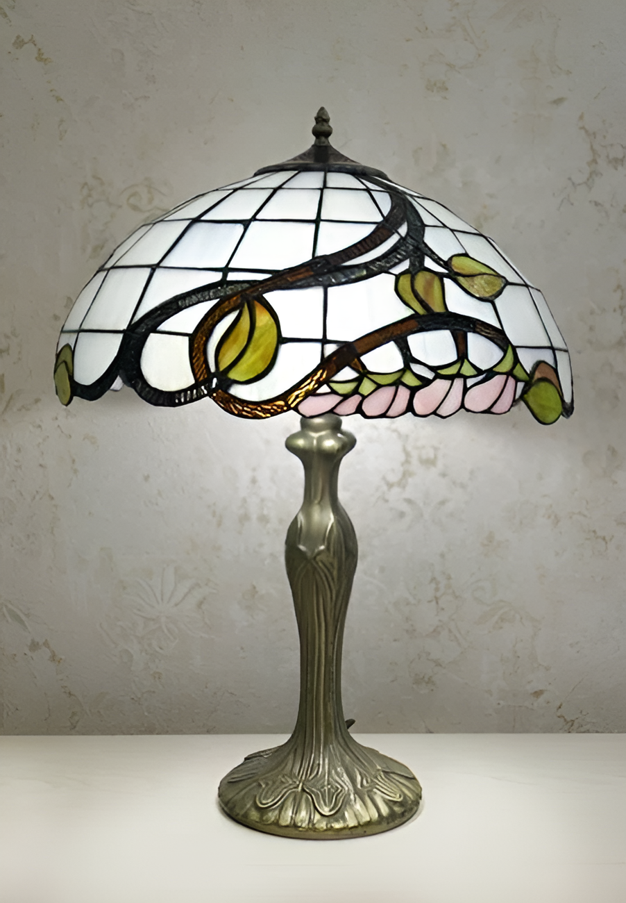 Светильник "Тиффани", Т 16016-01 , E27, 60 Вт, с абажуром, стекло/металл, 2 лампочки
