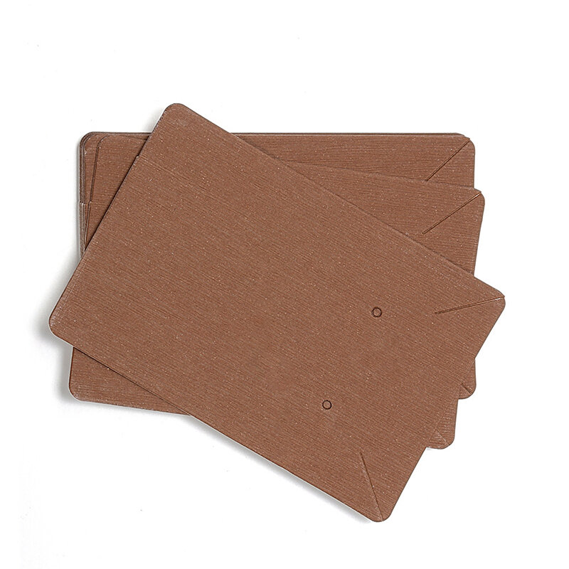100 шт. сережек-карт 6x9 см, пустая бирка из крафт-бумаги с 100 пакетами OPP для демонстрации ожерелий, браслетов, коричневого цвета