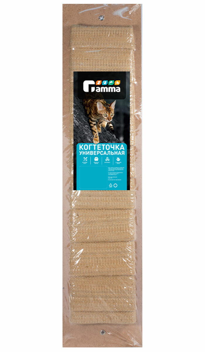 Когтеточка Gamma Царапка натуральное джутовое полотно 14,5 х 63 см (1 шт)