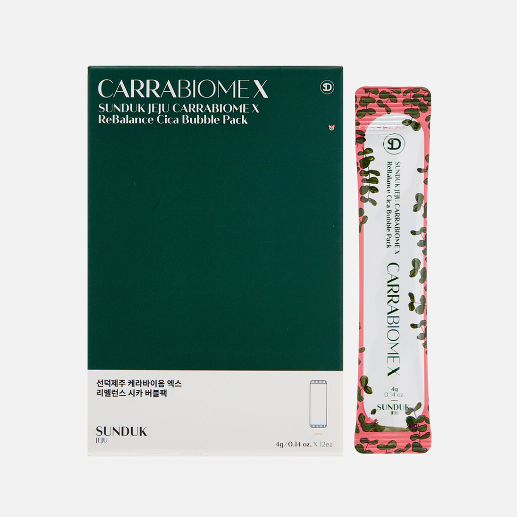 SUNDUK Очищающая маска для лица с центеллой SUNDUK Rebalance cica bubble pack, 12 шт.