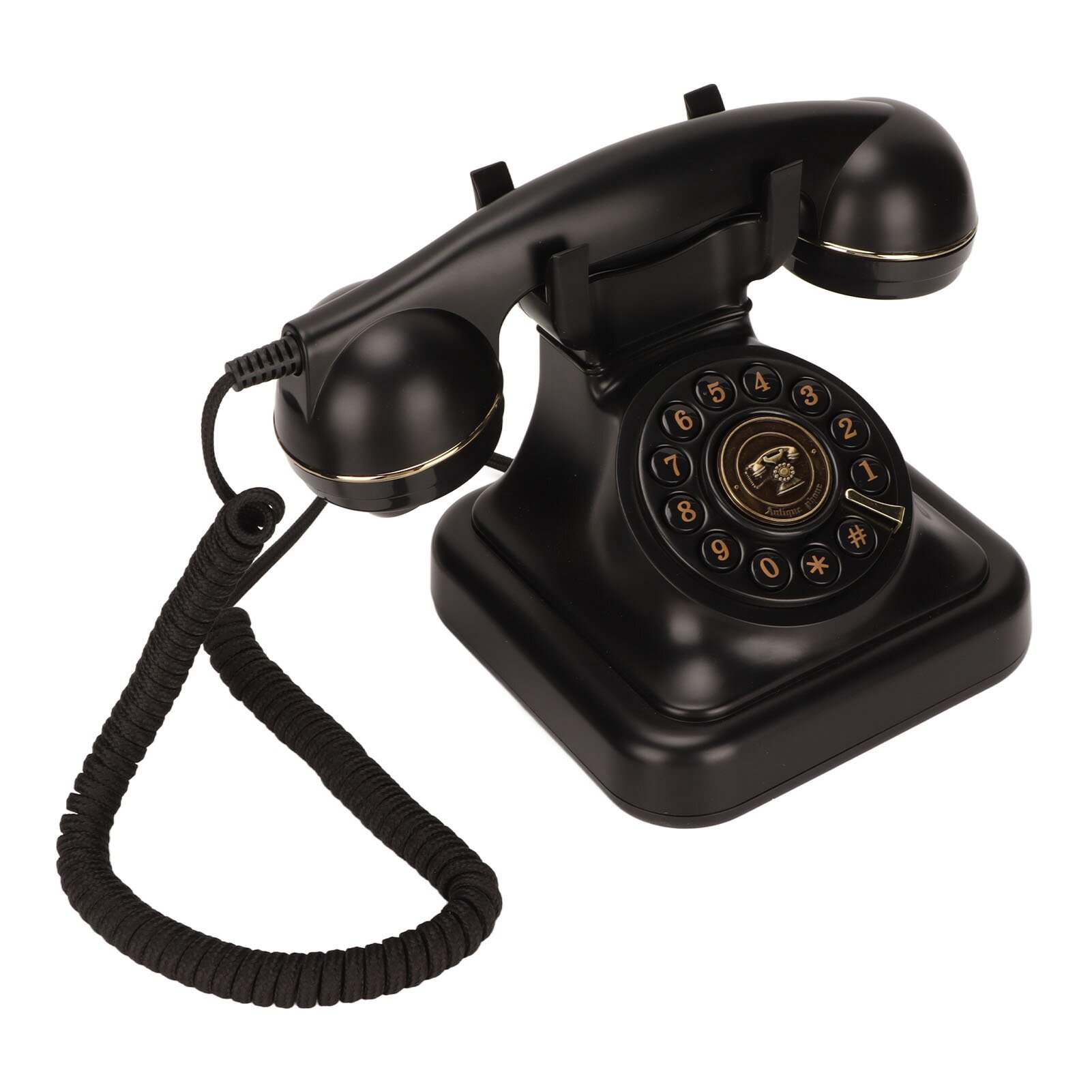 Vintage Landline Phone Old Fashioned Disc Button Retro Corded Telephone для Дома Офис Декор, Материал ABS, Громкость Высокий И Низкий Два Переключателя, В комплект входят: 1 База, 1 Микрофон, 1 Телефонная Линия, 1 Инструкция