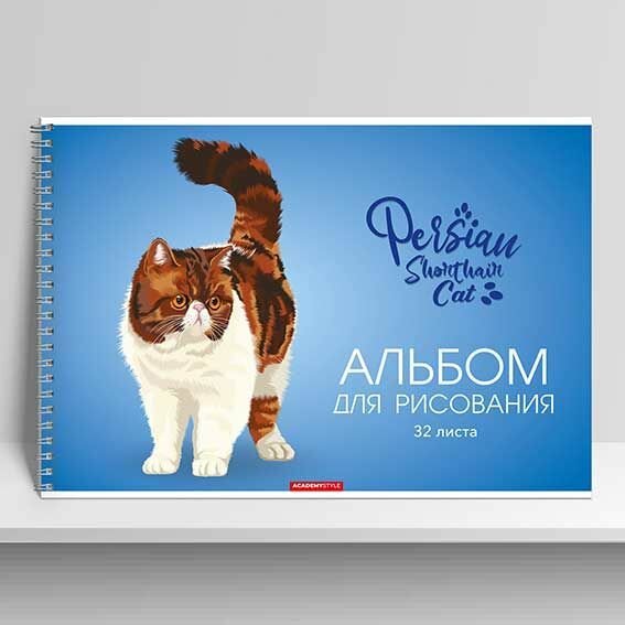 Альбом для рисования КанцБизнес спираль "Пушистик" полный уф-лак, микротекстура, 32 листа (13569)