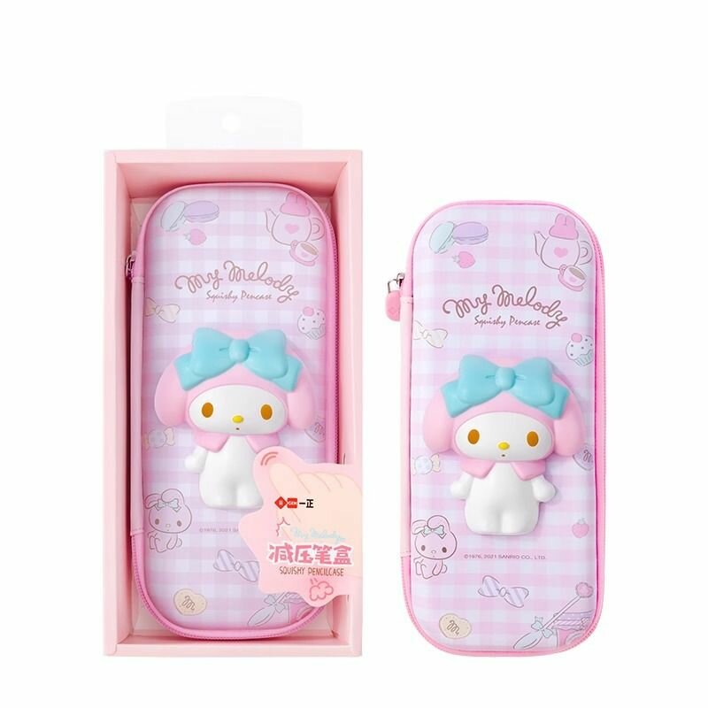 Пенал школьный Kuromi 3D антистресс сиреневый для девочек сквиш Hello Kitty Куроми (без наполнения)