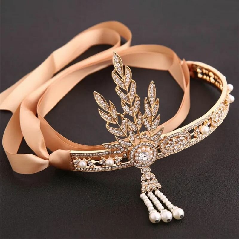 Тиара Aneli Dress в стиле "Великий Гэтсби" (золотая)