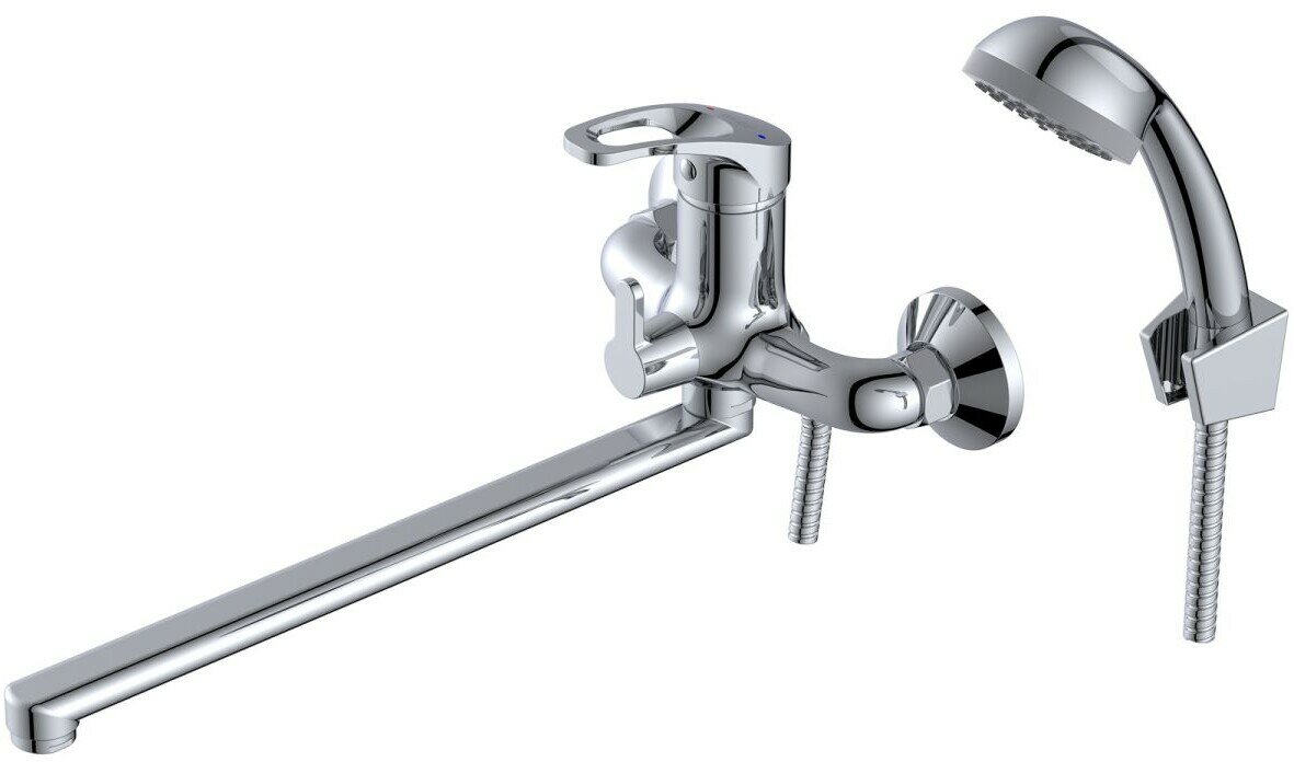 Смеситель для ванной с душем AV ENGINEERING Urs с длинным изливом (AVURS7-A120-222)