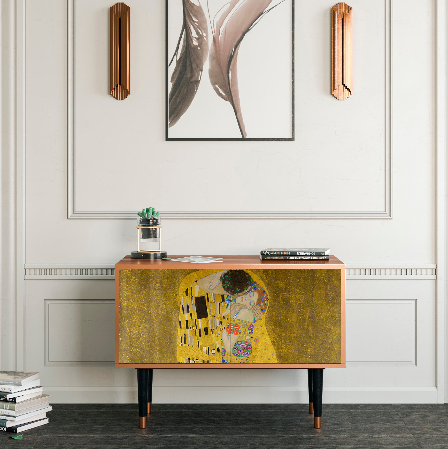 Комод - STORYZ - S1 The Kiss by Gustav Klimt , Размер - 94 x 69 x 48 см, Цвет корпуса - , Орех