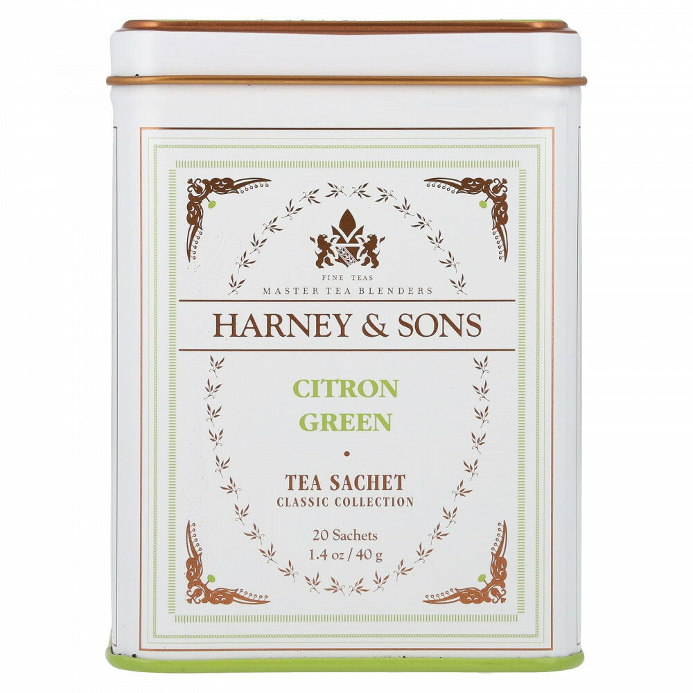 Harney & Sons, Classic Collection, лимонно-зеленый, 20 пакетиков, 40 г (1,4 унции)