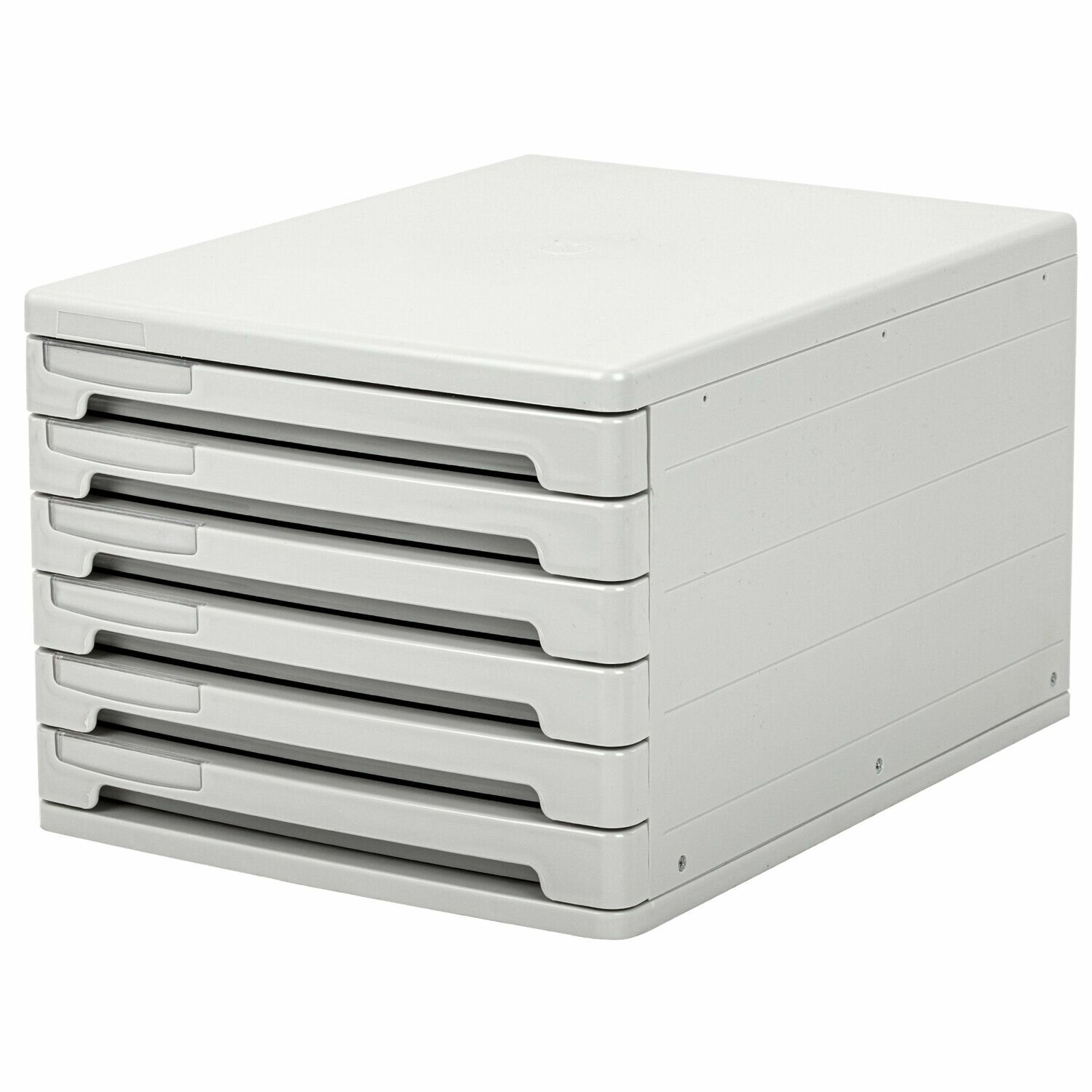 Блок закрытых лотков для бумаг Erich Krause 6 шт, настольный, А4+, 210х270х365 мм, серый (63)