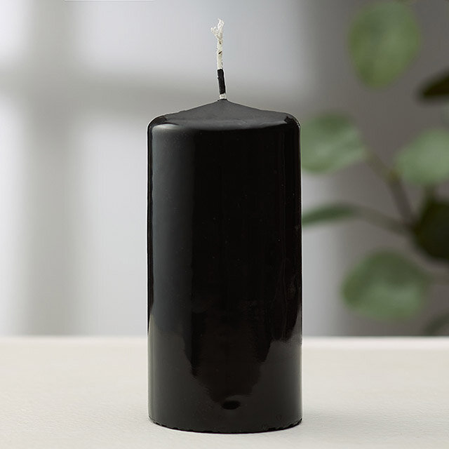 Свеча столбик 125*60 мм черная, Омский Свечной, 079603-свеча