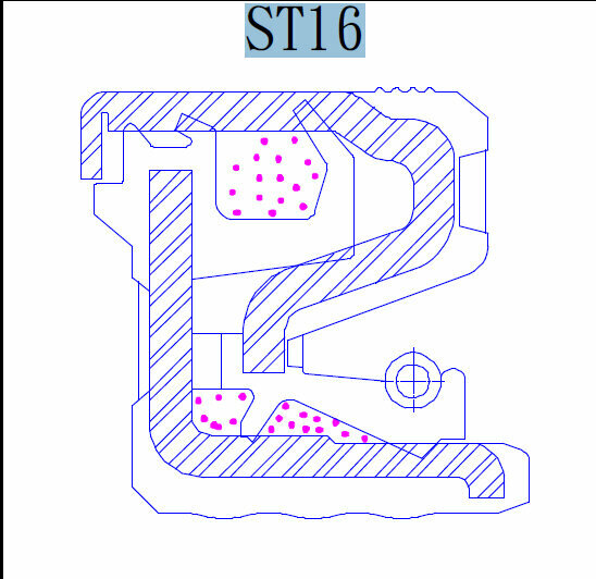 Кассетное уплотнение (сальник) 72x95x13/14.5 ST16 NBR-70-K/C/S/GR02 NAK