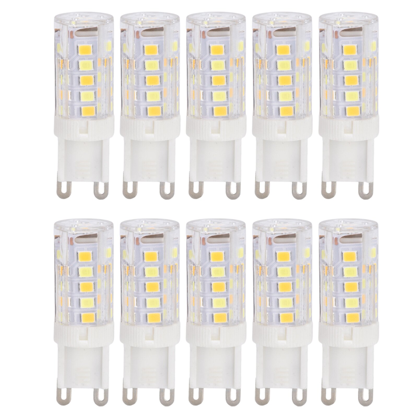 10pcs G9 220V Светодиодная лампа Dimmable Ceramic Led Lod Bulb Замените галогенную лампу для люстры