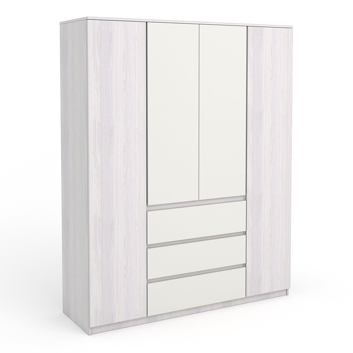 Шкаф распашной "Оззи" №7, Ясень Анкор и Белый. Производитель товара - компания Westcom.