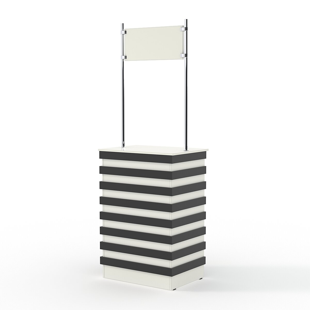 Стойка-ресепшн "Зебра" №2 стационарная, Белый и Черный. Производитель товара - компания Westcom.